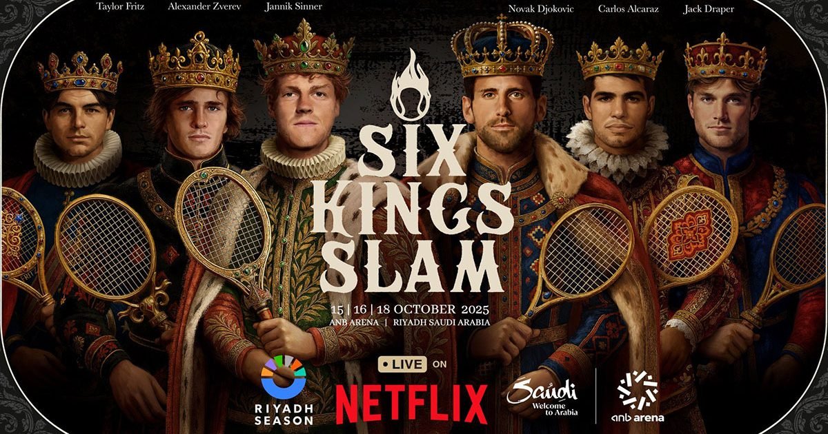 Six Kings Slam, com Alcaraz e Sinner, terá transmissão da Netflix